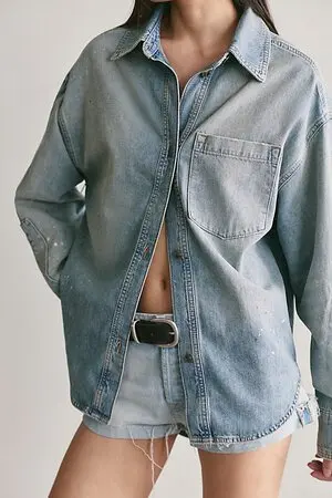 Free People We The Free Rally Cocoon Button Down Top