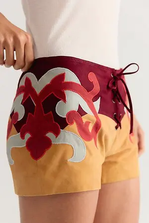 NIGEL PRESTON Festival Suede Shorts - Multicolor
