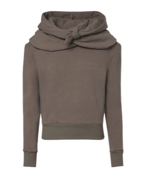 Magda Butrym Cotton-blend Jersey Hoodie With Knotted Hood Detail