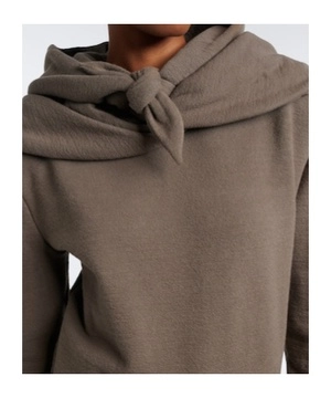Magda Butrym Cotton-blend Jersey Hoodie With Knotted Hood Detail