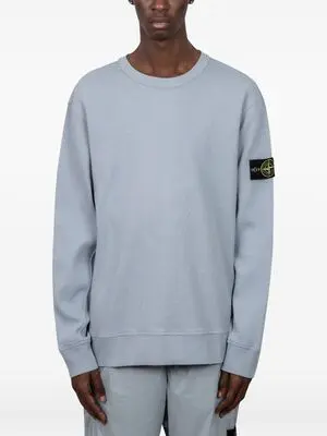 Stone Island Logo-patch Crewneck Sweatshirt - Ash Grey