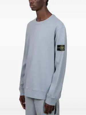 Stone Island Logo-patch Crewneck Sweatshirt - Ash Grey