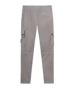 Stone Island Slim-fit Cargo Trousers With Zip Hand Pockets - Grey