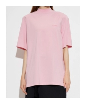 Attico High Neck T-shirt With Embroidered Logo