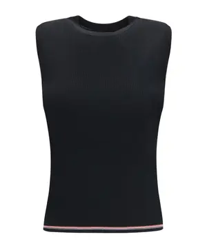 Thom Browne Sleeveless Striped Ribbed Top