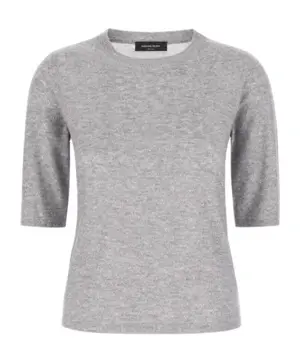 Fabiana Filippi Sequin Embellished Crew Neck Short Sleeve Sweater - Grey