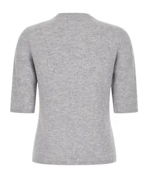 Fabiana Filippi Sequin Embellished Crew Neck Short Sleeve Sweater - Grey