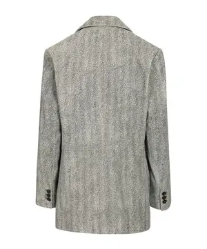 Emporio Armani Herringbone Leather Blazer