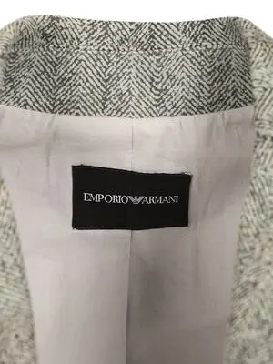 Emporio Armani Herringbone Leather Blazer