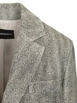 Emporio Armani Herringbone Leather Blazer