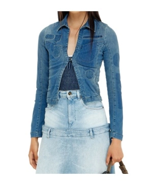 DIESEL® One-button Denim Shirt With Patch Effects