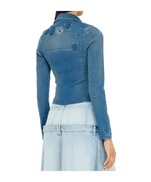 DIESEL® One-button Denim Shirt With Patch Effects