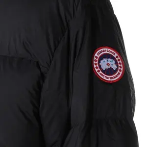 Canada Goose Sterling Down Jacket With Hood And Logo Patch - Black
