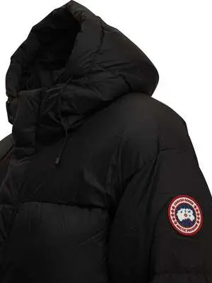 Canada Goose Sterling Down Jacket With Hood And Logo Patch - Black