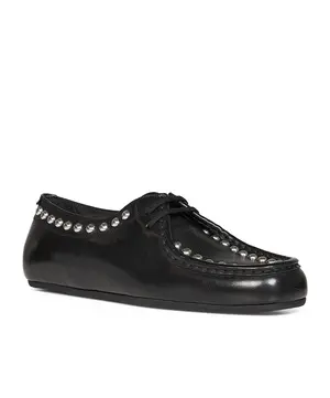 JIL SANDER Hood Stud-embellished Loafers