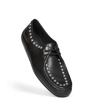 JIL SANDER Hood Stud-embellished Loafers