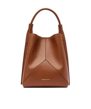 Victoria Beckham Medium Leather Bucket Bag - Brown
