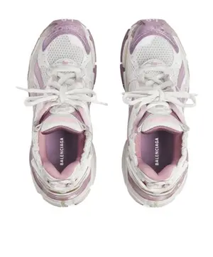 Balenciaga Runner Glitter Sneakers - White/lilac/pink