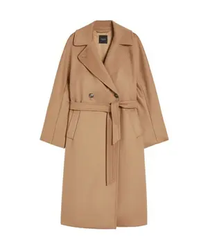 Max Mara Resina Belted Long Coat - Camel
