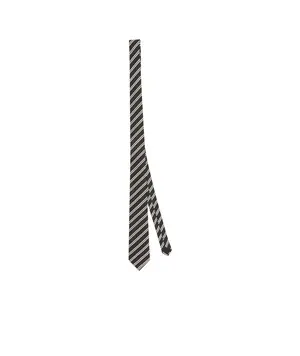 Saint Laurent Striped Logo Patch Tie