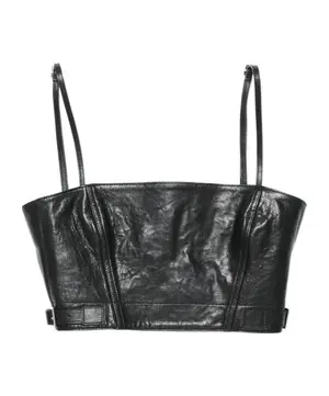 Acne Studios Leather Crop Top - Black