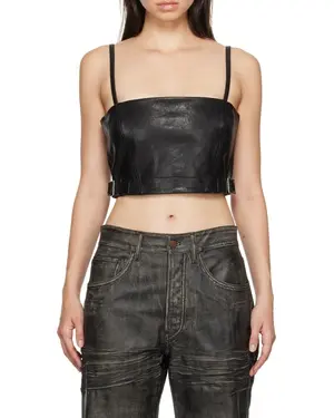 Acne Studios Leather Crop Top