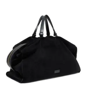 Giorgio Armani Logo Patch Zip-up Duffle Bag - Black