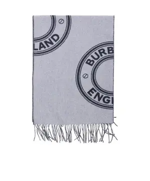 Burberry Round Jacquard Scarf - Gray