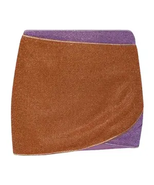 Oseree Asymmetrical Mini Skirt - Orange