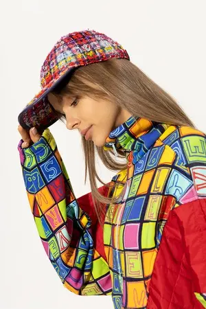 Gucci Checked Tweed Baseball Cap