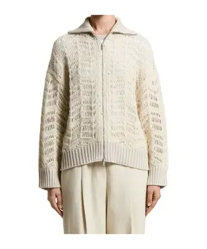 Peserico Openwork Knit Cardigan - White