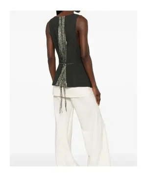 ZIGGY CHEN Patterned-panel Vest
