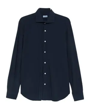 BARBA NAPOLI Long-sleeved Shirt - Navy Blue