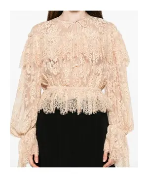 Sea Ruffled Lace Blouse