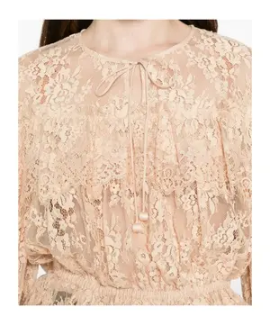 Sea Ruffled Lace Blouse