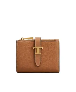 TOD'S T Timeless Zip Wallet - Brown