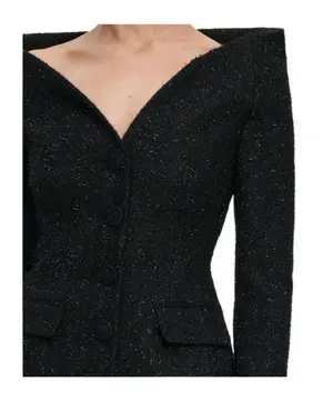 SELF-PORTRAIT Metallic Boucle Satin Maxi Dress