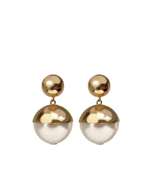 Carolina Herrera Round Pendant Earrings - Gold
