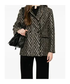 FORTE_FORTE Herringbone Knit Jacket With Fringe