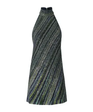 Missoni Mini Dress With Open Back And Sequins - Green