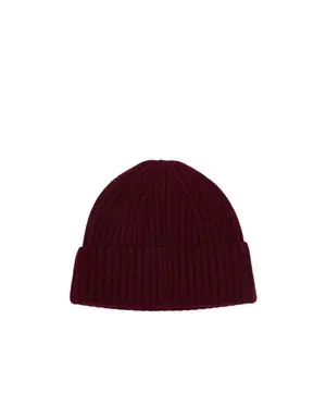 LISA YANG Turn-up Knit Hat - Red