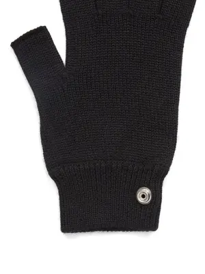 Rick Owens Fingerless Press-stud Gloves