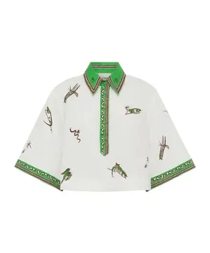 ALEMAIS Wanda Embroidered Cropped Shirt
