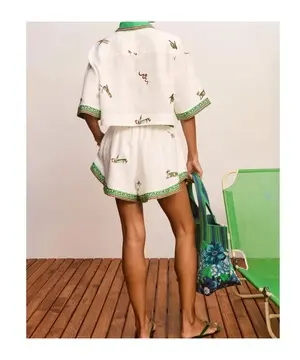 ALEMAIS Wanda Embroidered Cropped Shirt