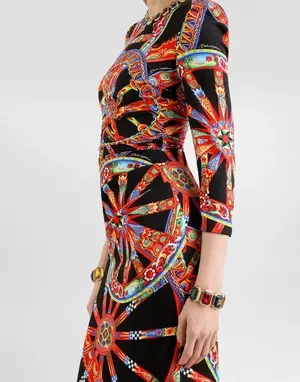 Dolce & Gabbana Carretto-printed Charmeuse Dress