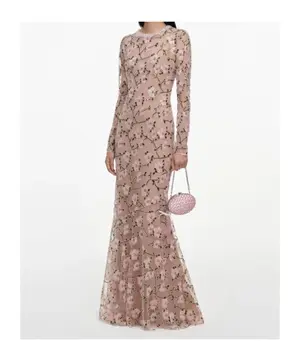 SELF-PORTRAIT Floral Sequin Maxi Dress