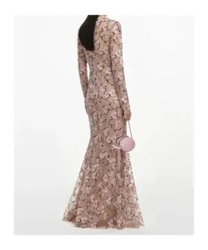 SELF-PORTRAIT Floral Sequin Maxi Dress