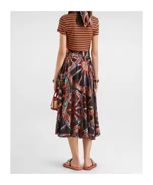 Dolce & Gabbana Carretto-print Devoré Twill Circle Skirt