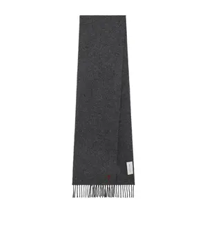AMI Paris Tasseled Scarf - Charcoal-grey