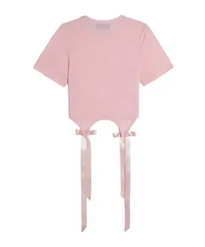 Simone Rocha Cutout T-shirt With Bow Detail - Pink